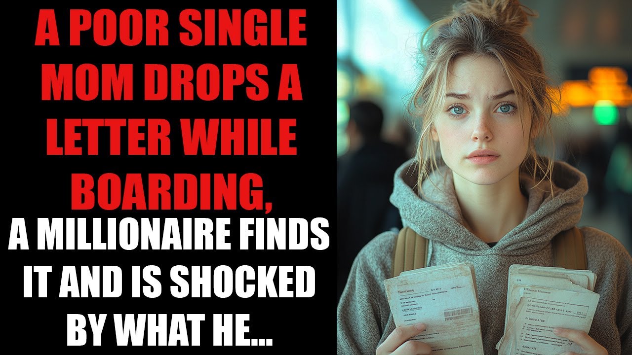 A poor Single Mom drops a letter while boarding, a MILLIONAIRE finds it ...