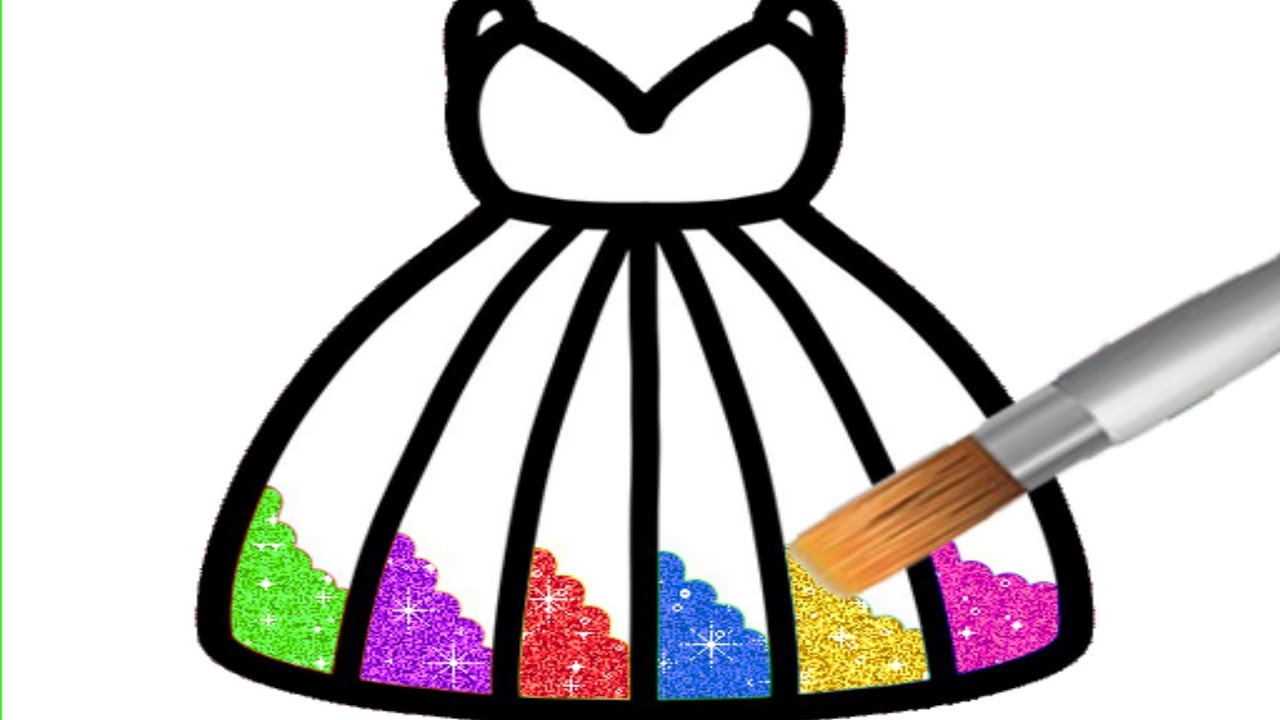 how to draw a dress for kids | dress drawing for kids | kids drawing ...