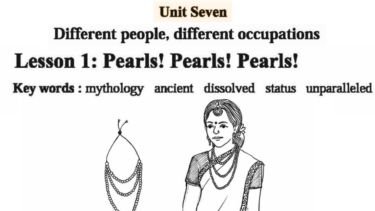 Unit 7 Lesson 1: Pearls Pearls Pearls | Class Eight | Class 8 English ...