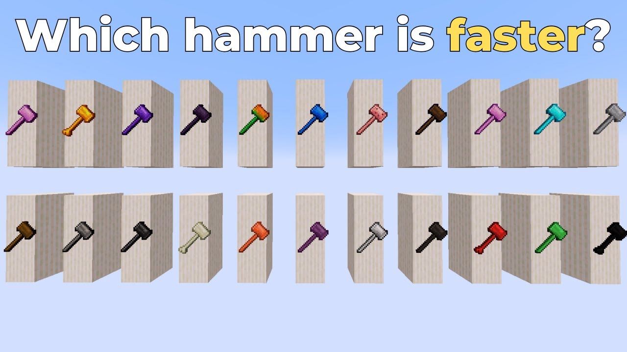 Which Hammer is FASTER inn Minecraft Tinkers Construct Mods - YouTube