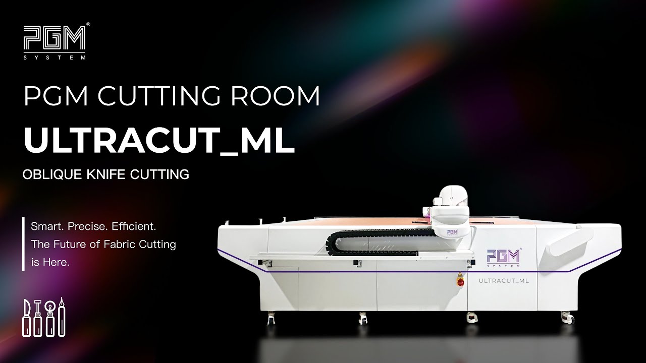 PGM-SYSTEM | ULTRACUT_ML Oblique Knife | Single-layer Cutting Machine | Cutting Show - YouTube