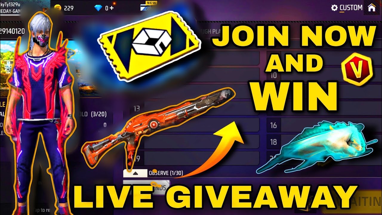 Free Fire Live Giveaway Custom Room | FF Live Team Code Giveaway | FF ...