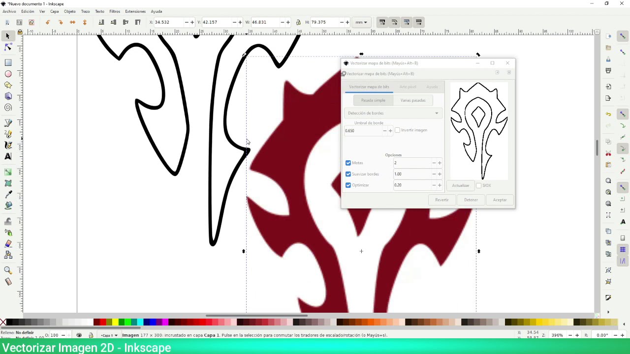 TUTORIAL Vectorizar Imagen 2D con Inkscape - Corte CNC de relieve 3D con Fusion 360 [1/3]. - YouTube