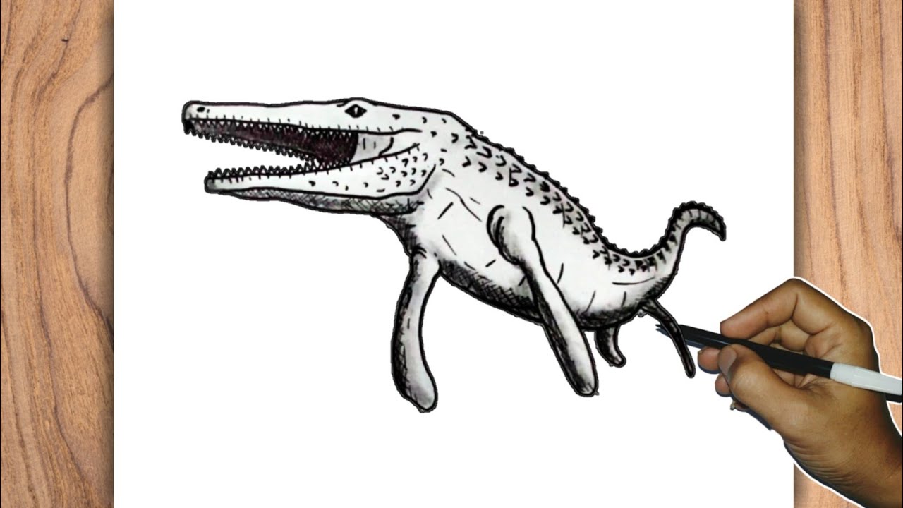 How to Draw a Mosasaurus Easy - YouTube