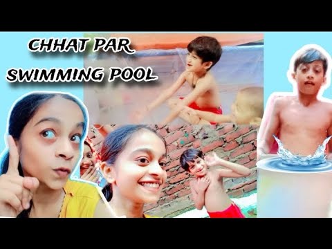 chhat par swimming pool | how to make swimming pool - YouTube