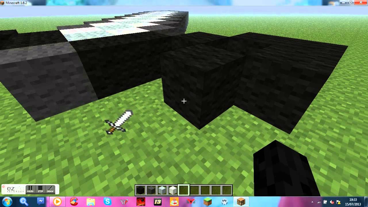 Minecraft : Iron sword made with wool - YouTube