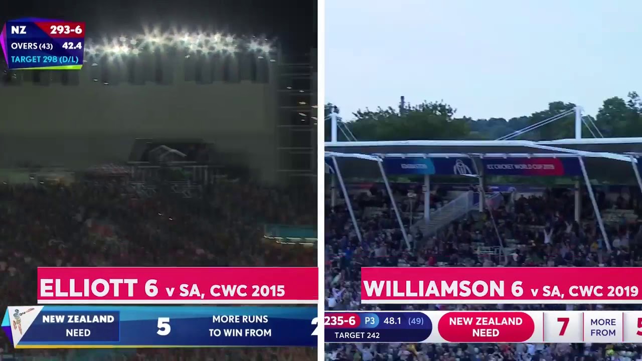 Last ball 6 SA VS NZ CWC 2015 & 2019 - YouTube