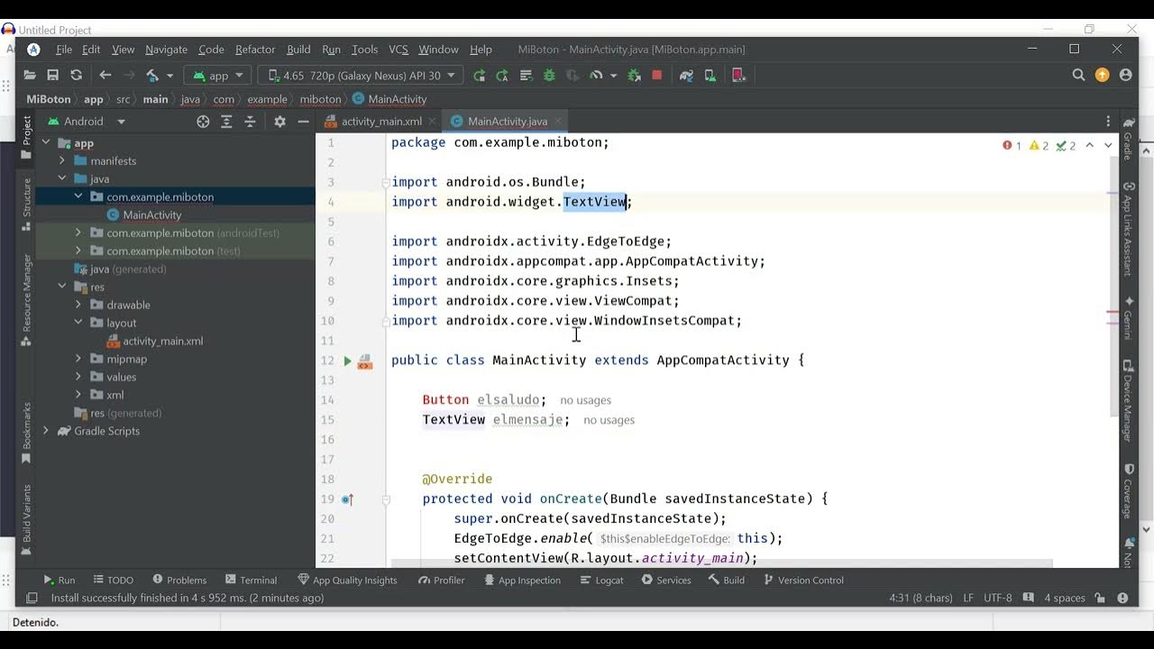 Crear y programar un boton en Android Studio - YouTube