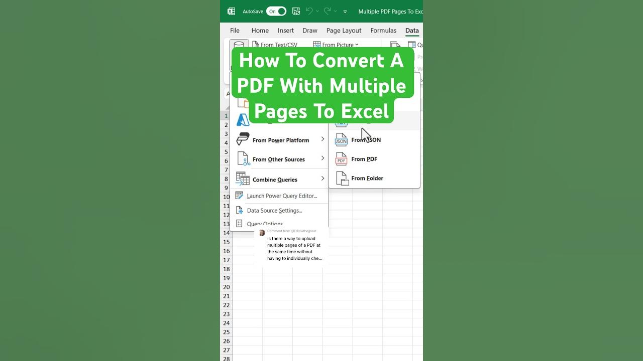 How to convert a #PDF to #Excel with multiple pages! #exceltips #exceltricks #exceltutorial ...