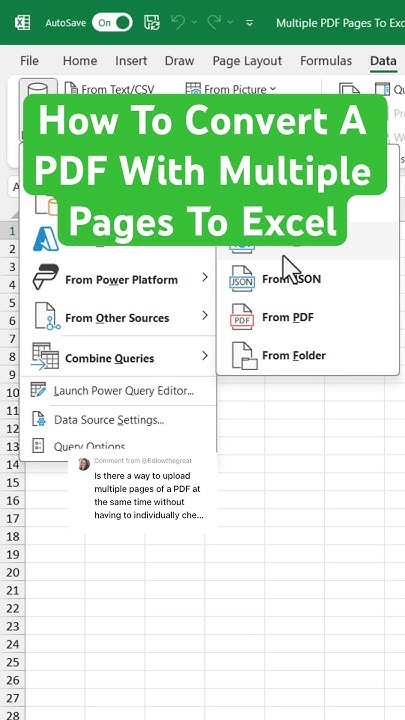 How to convert a #PDF to #Excel with multiple pages! #exceltips #exceltricks #exceltutorial ...