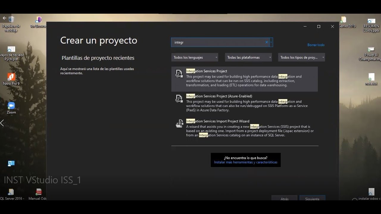 Instalacion de Visual Studio para manejar paquetes Integration Services ...