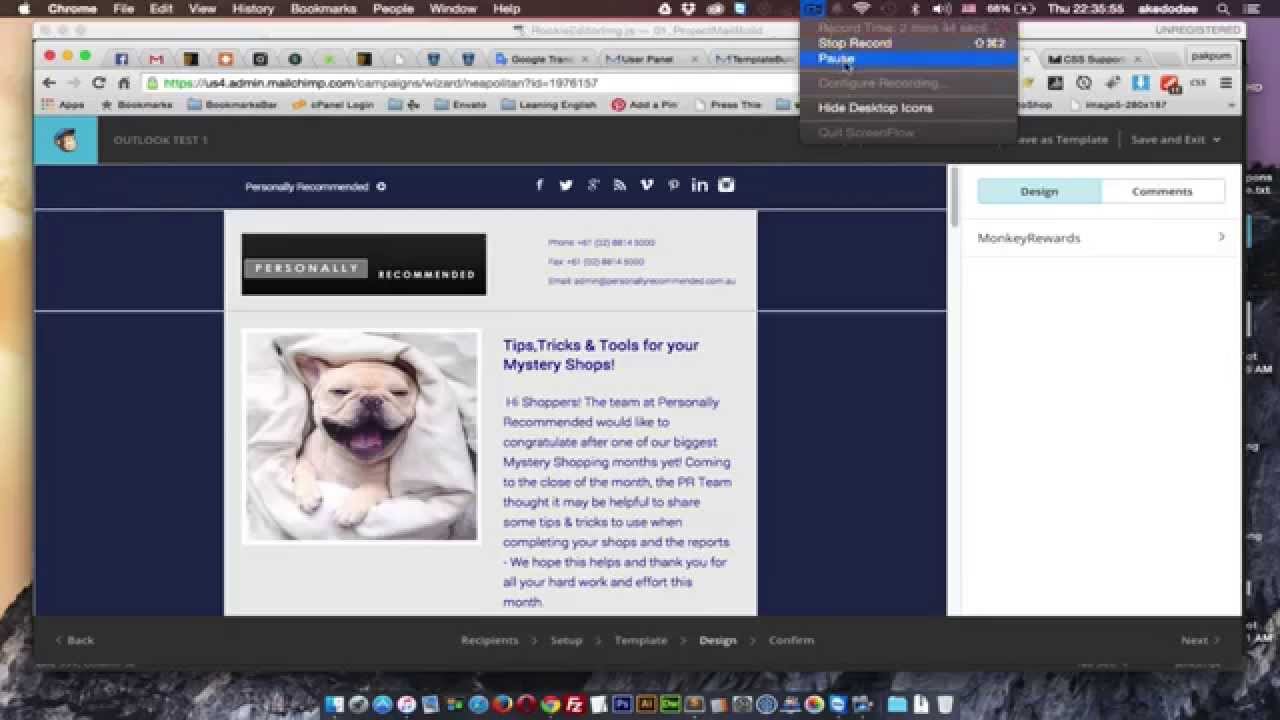 Change image size on MailChimp and send test on Outlook - YouTube