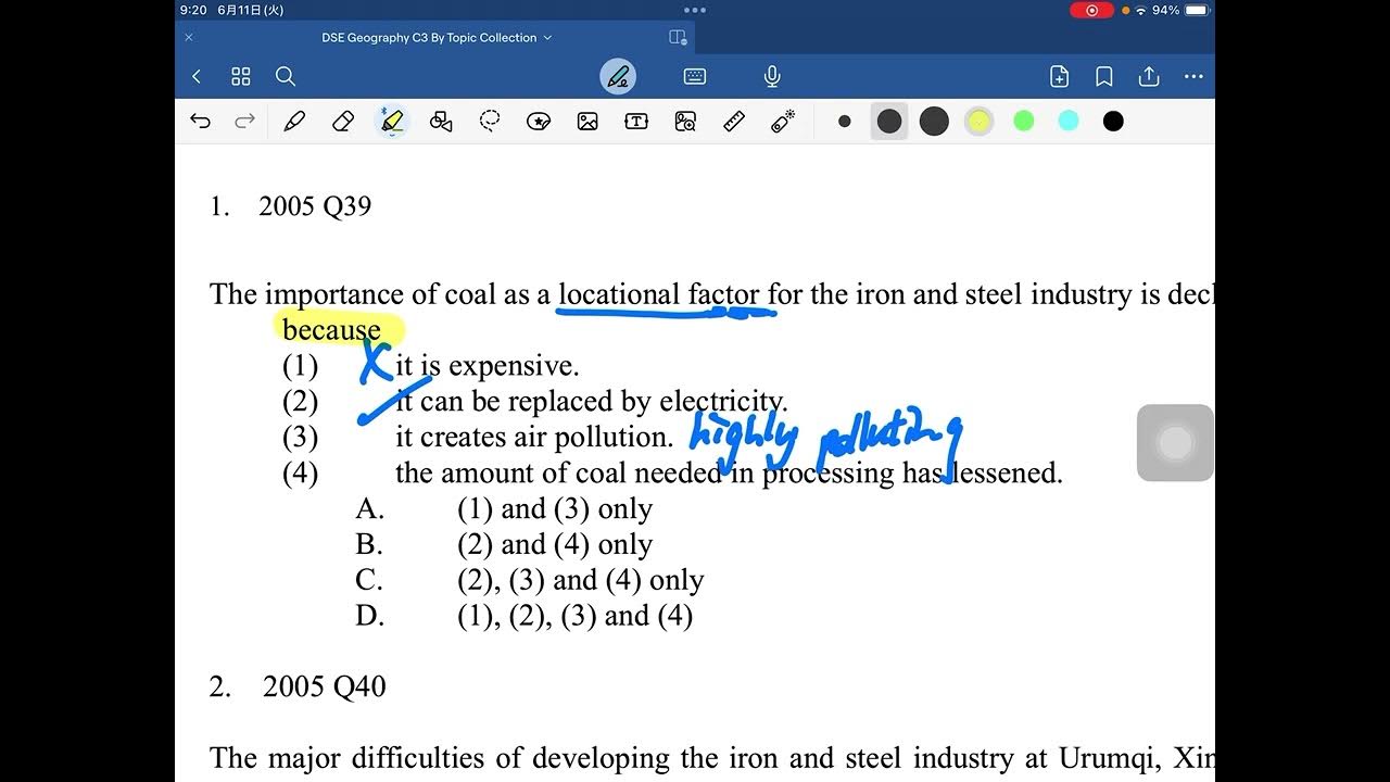 【C3】2005 CE Geography MC Q39 (C01) - YouTube