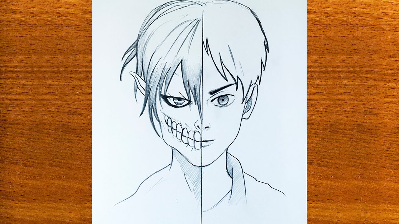 Easy anime drawing | How to draw Eren || Easy drawing ideas for ...