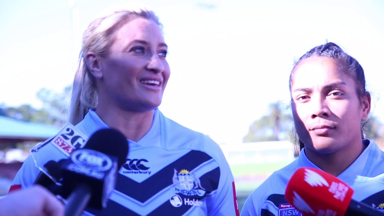 NSW women’s rugby league players Ruan Sims and Samaima Taufa talking ...