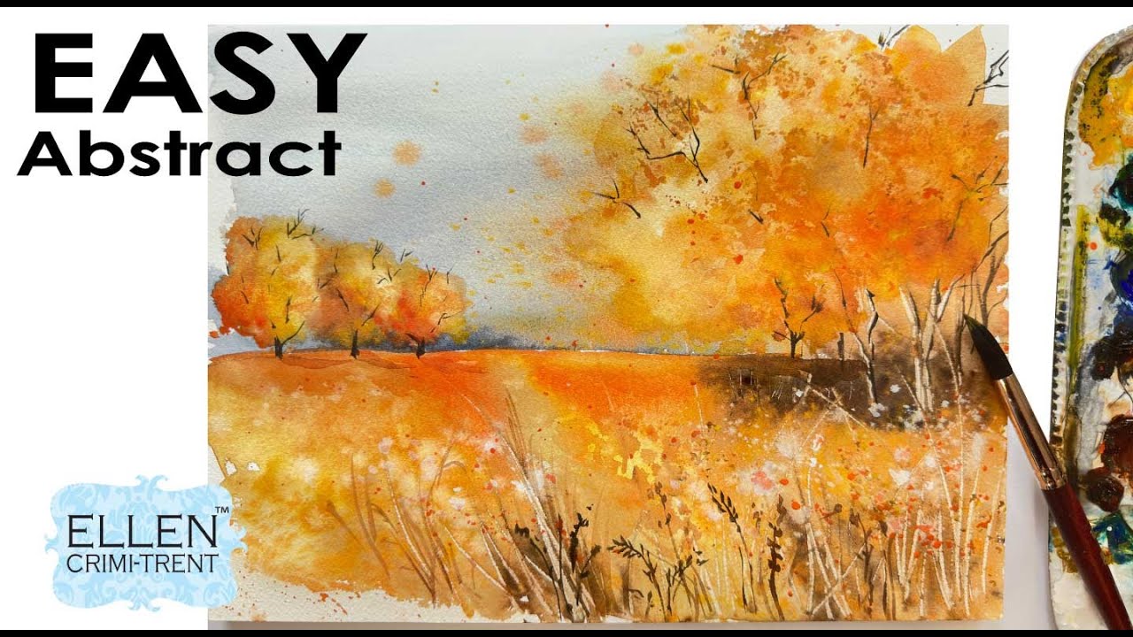 Watercolor Techniques for a Fall Abstract landscape - YouTube