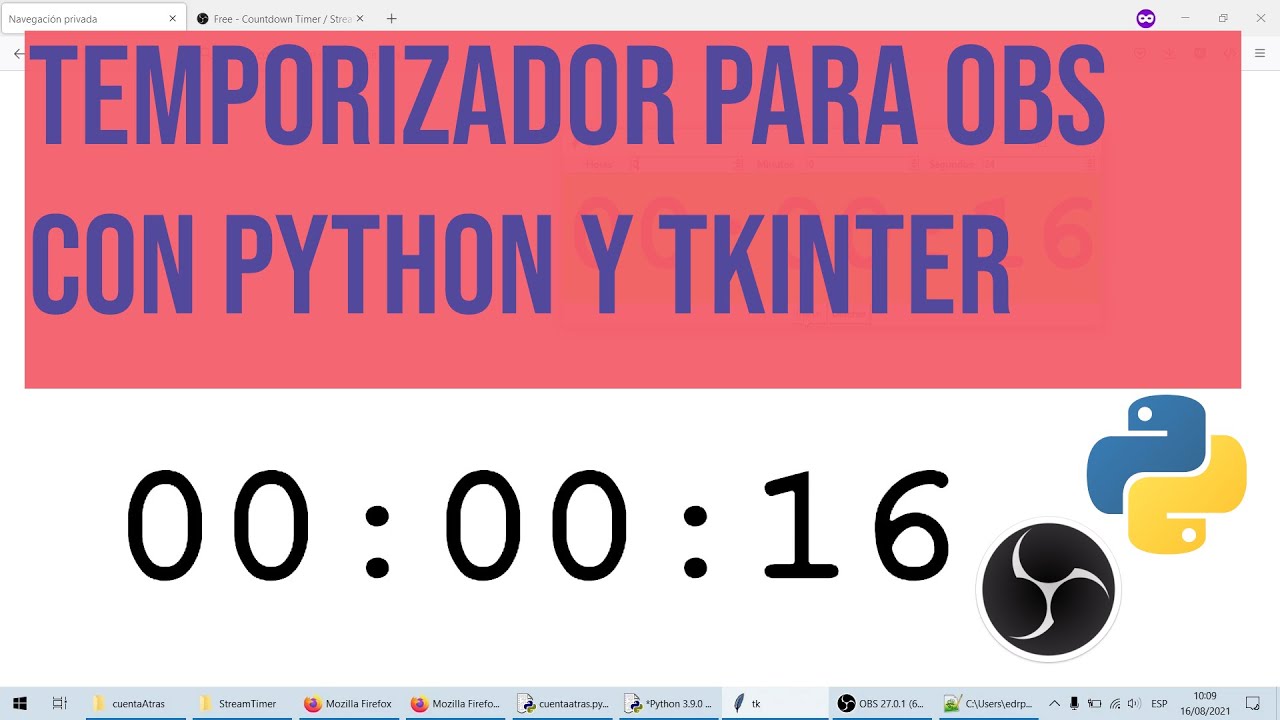 Temporizador para OBS con Python y Tkinter - YouTube