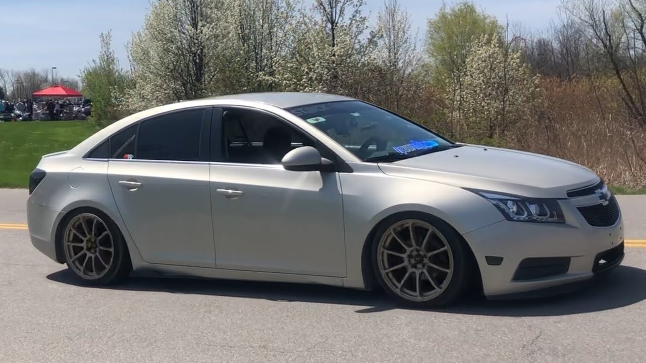 Modded Chevy Cruze And V6 Mustang Leaving A Car Show - YouTube