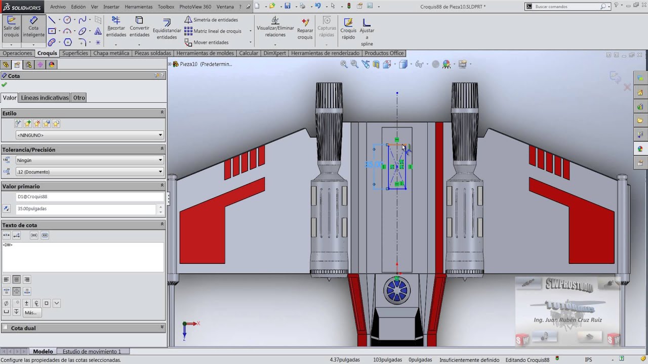 Curso de Solidworks - Tutorial de Solidworks -Tutorial PARTE 13 NAVE ...