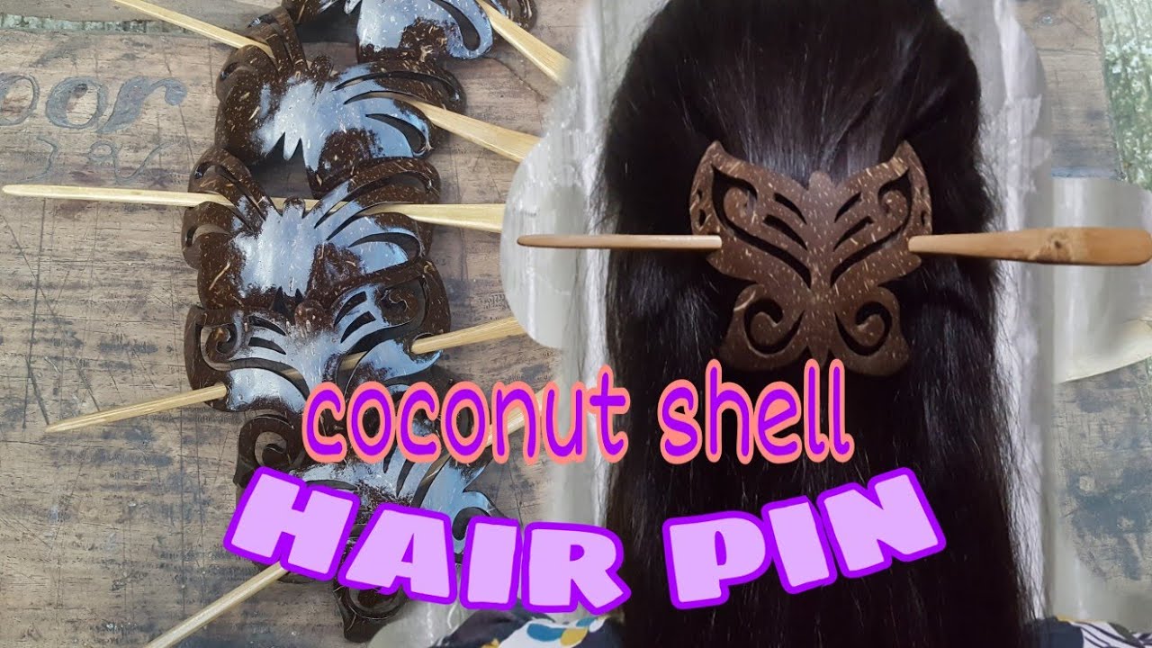 How to Make Hair Pin from Coconut Shell | DIY coconut shell craft ideas ...