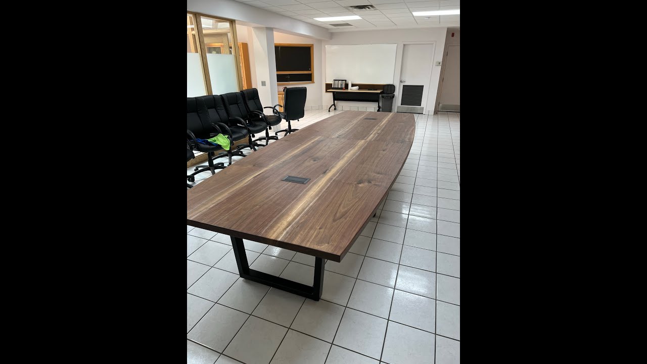 | MASSIVE 14' BOARD ROOM TABLE BUILD | START TO FINISH | BIGGEST ...