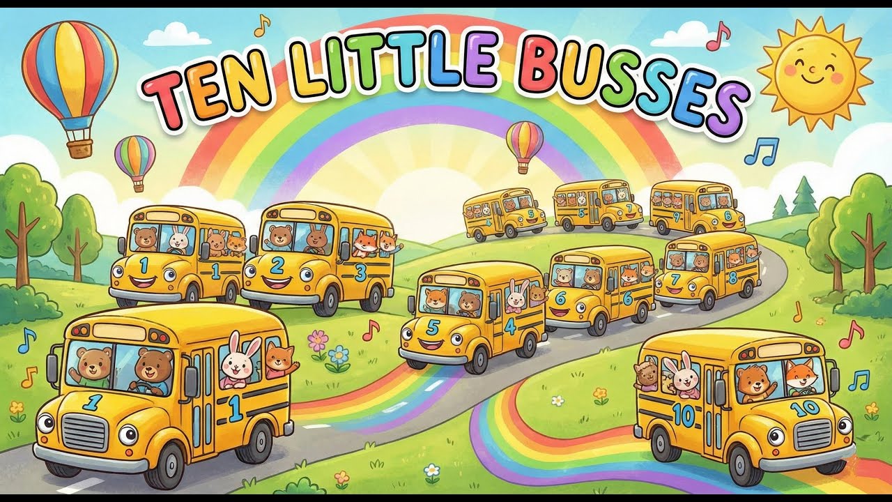 Ten Little Buses - From Wheels On The Bus | 2026 Nursery Rhymes - YouTube