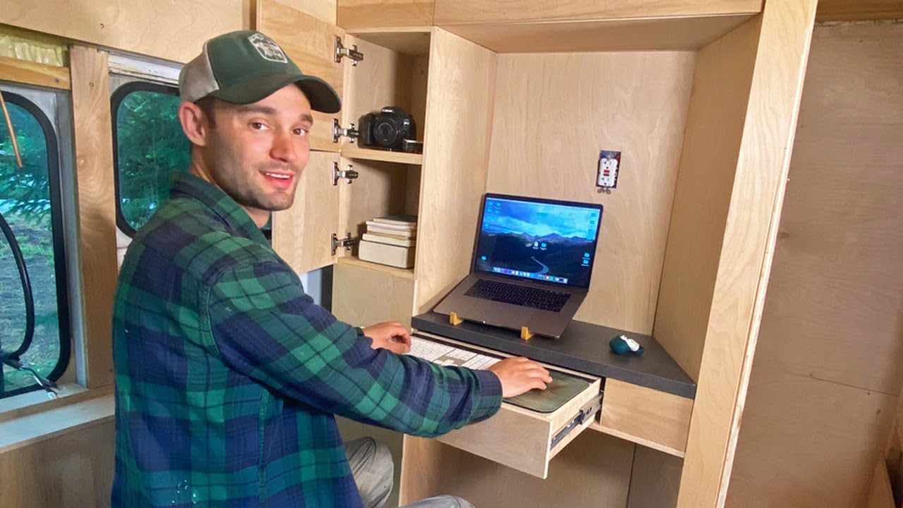 Working From The Road | Buslife Office Desk - YouTube