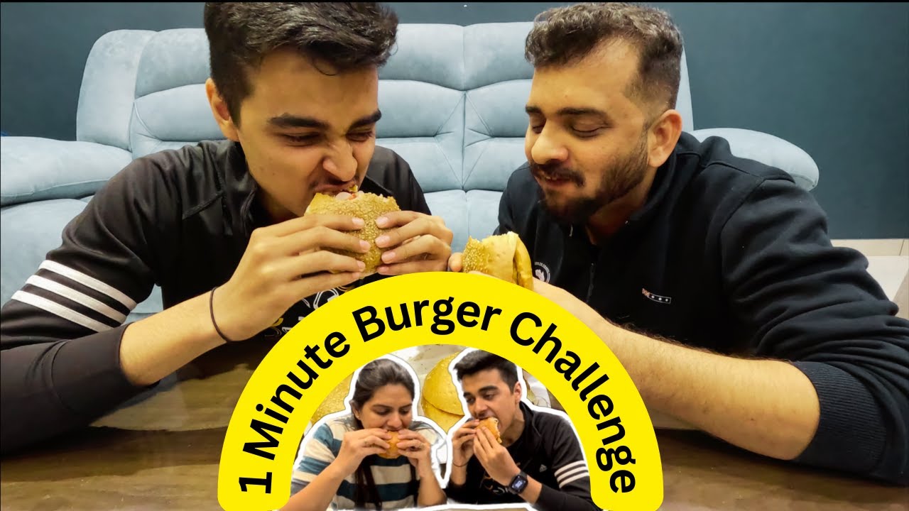 1 minute burger challenge - YouTube