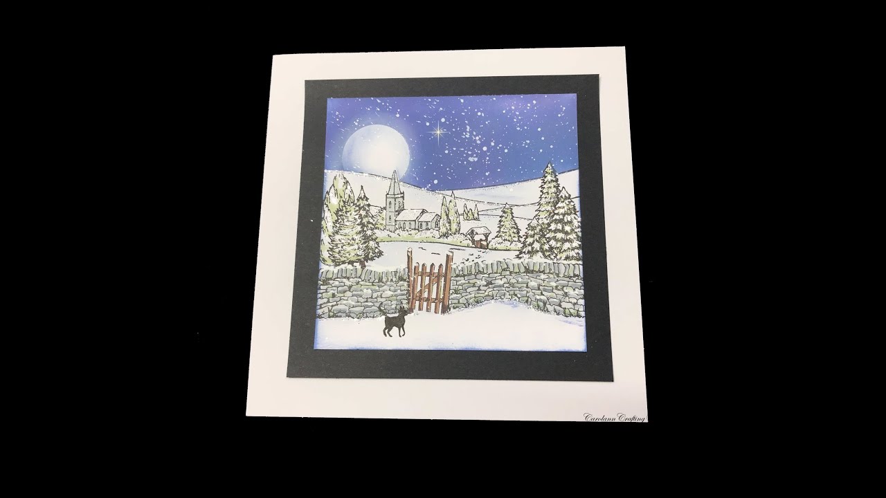 Clarity Stamps Winter Church Scene Card - YouTube