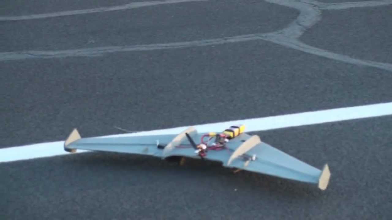 RC Flying Wing KFm2 Scaled up from a 10" plastic model B2 - YouTube