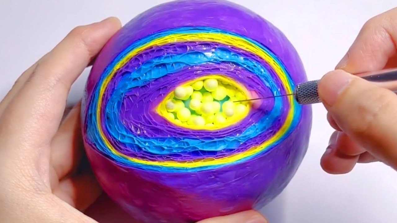 ASMR Three-color foam Tape Ball Cutting 「2 min」 | Relaxing and ...