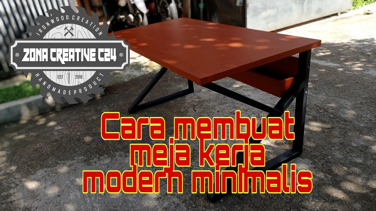 Cara membuat meja kerja modern minimalis - YouTube