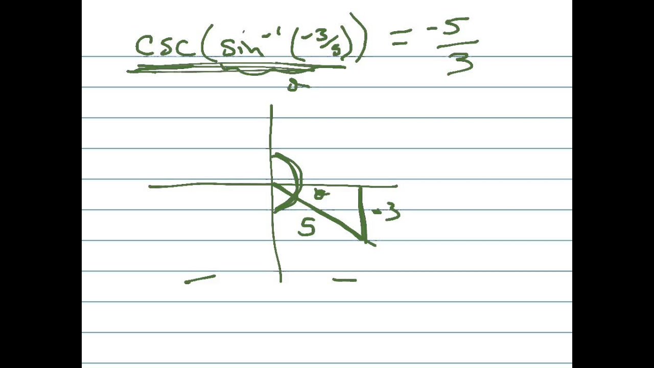 Evaluate Csc arcsin 3 5 Sec arcsin 3 5 Etc YouTube