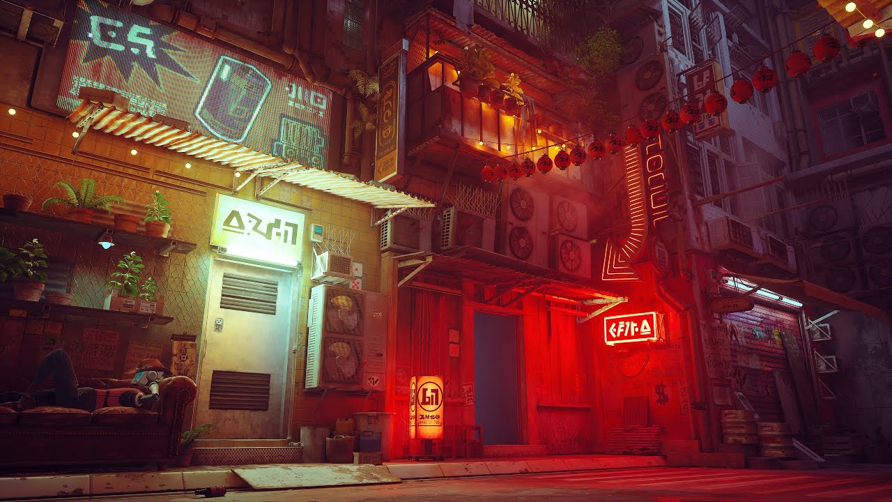 Stray | Video Game Ambience | Outside the Bar (Midtown) - YouTube