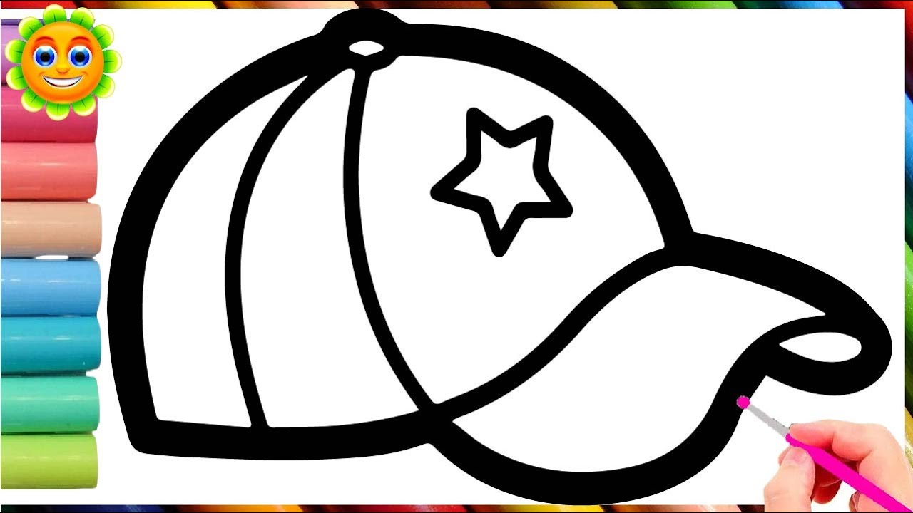 Rainbow hat Drawing, Painting and Coloring for Kids .Drawing and ...