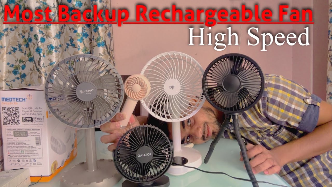 Top Best Rechargeable fan || Super High Speed Fan || Full Review - YouTube