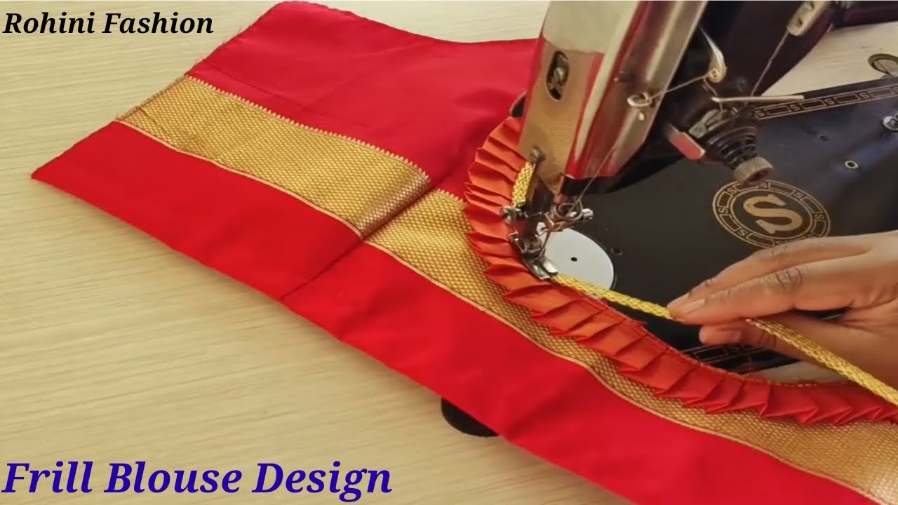 Frill blouse design | Cutting And Stitching back neck design - YouTube