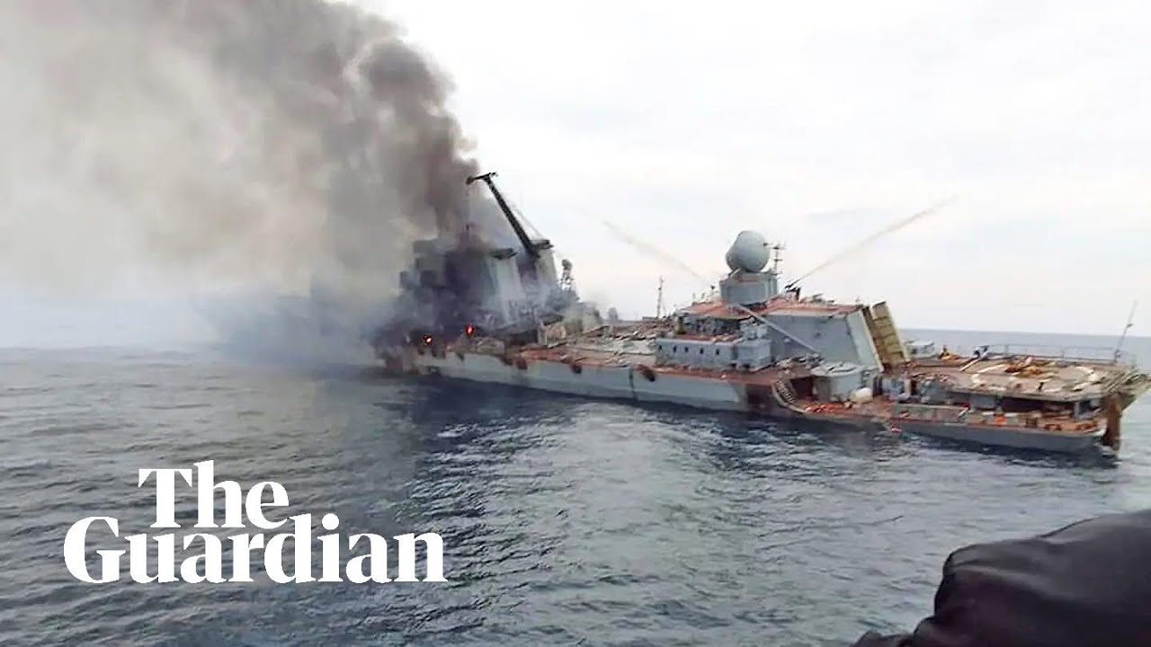 Footage appearing to show damaged Russian warship Moskva emerges - YouTube