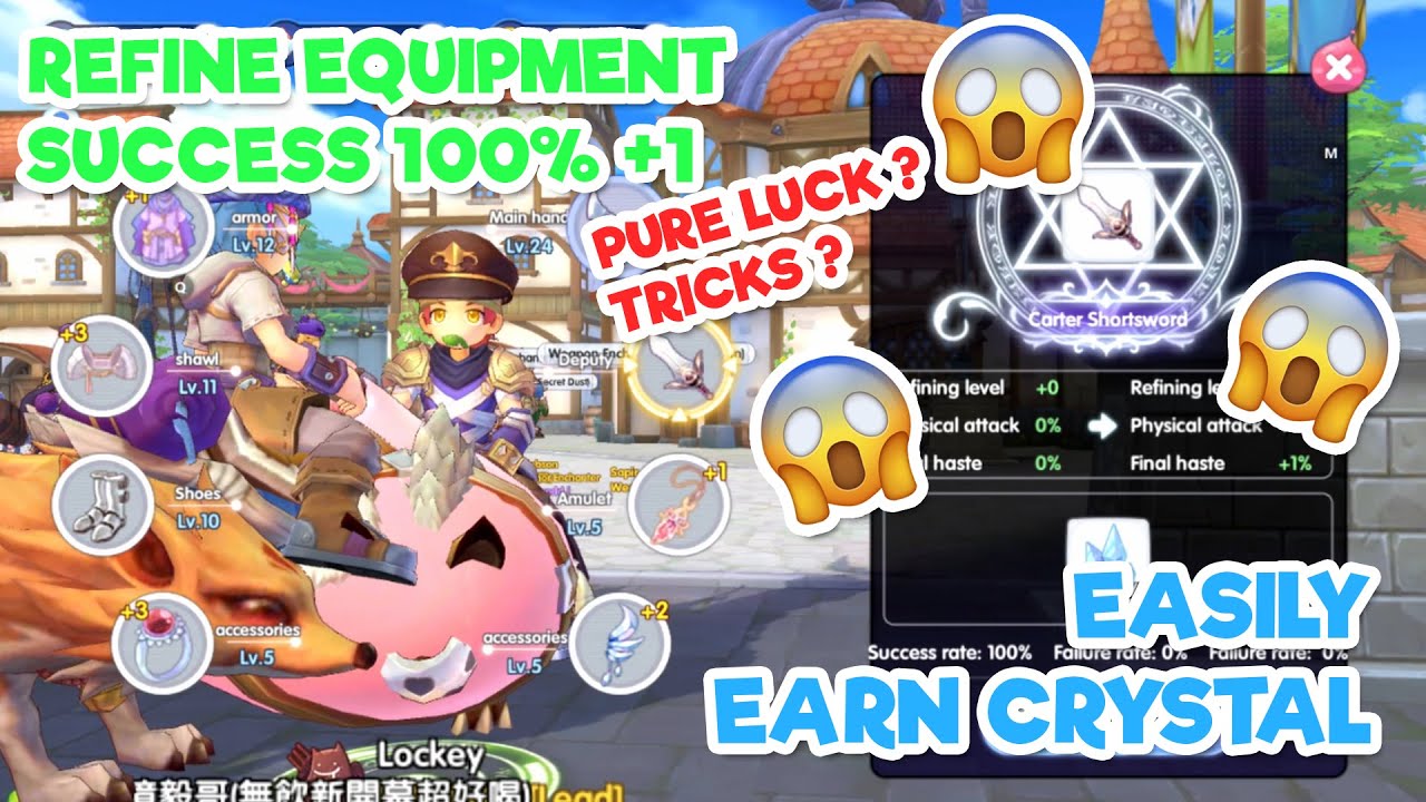 REFINE EQUIPMENT 100% SUCCESS +1 | EARN CRYSTAL EASILY | RAGNAROK M NEW ...