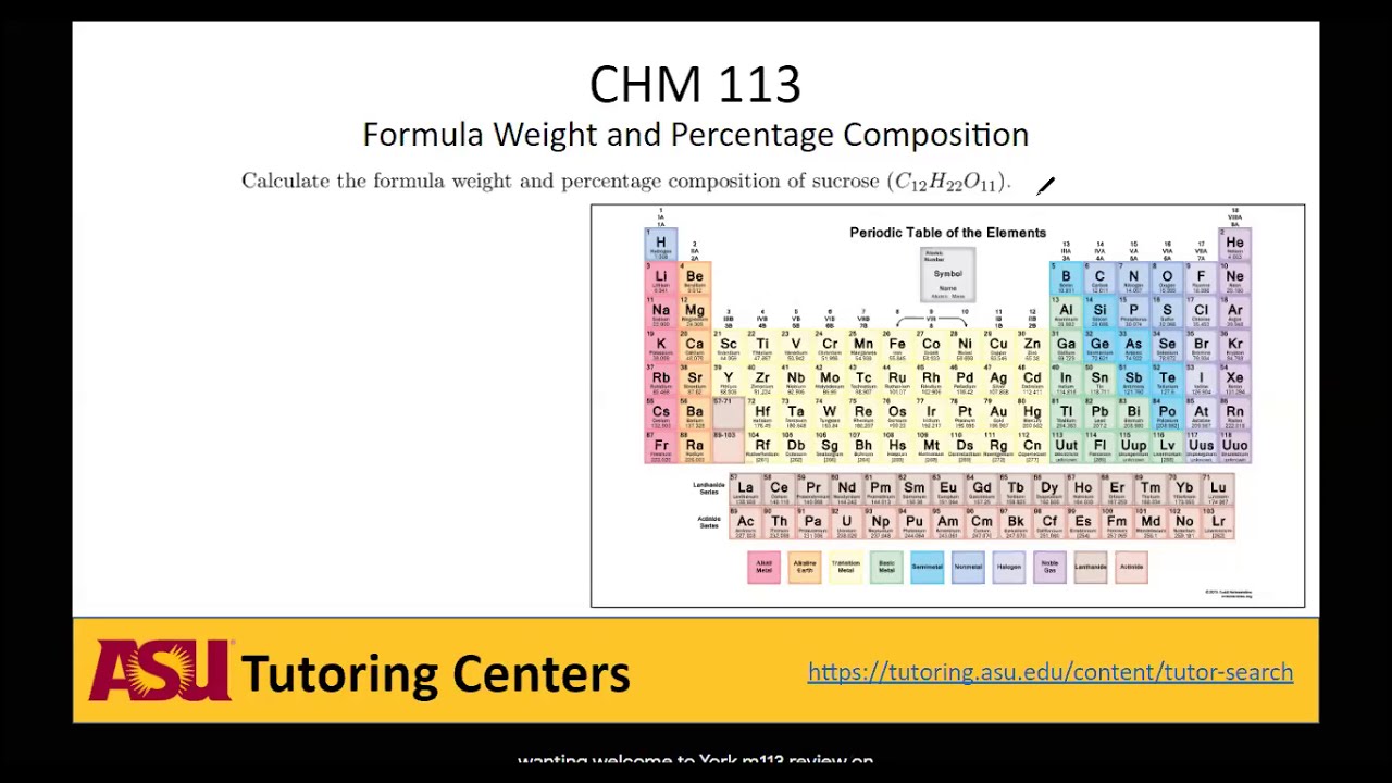 Formula Weight and Percentage Composition - YouTube