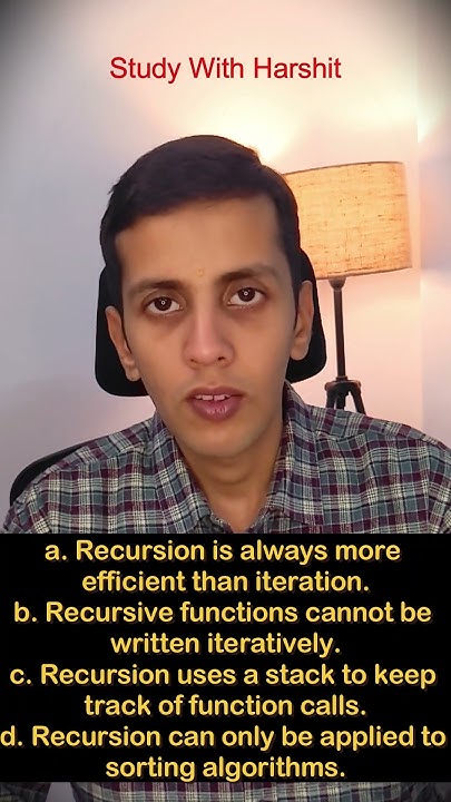 Part 6 | MCQ Series | Programming Principle & Algorithm | statements is about recursion - YouTube