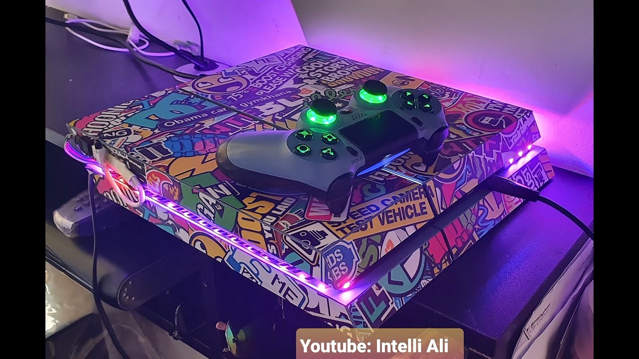 Rainbow Sticker Bomb PS4 + Modded Controller - YouTube