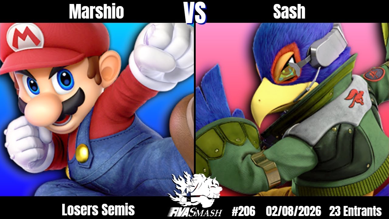 RVA Smash 206 | Marshio (Mario) vs Sash (Falco) | Losers Semis | 23 ...