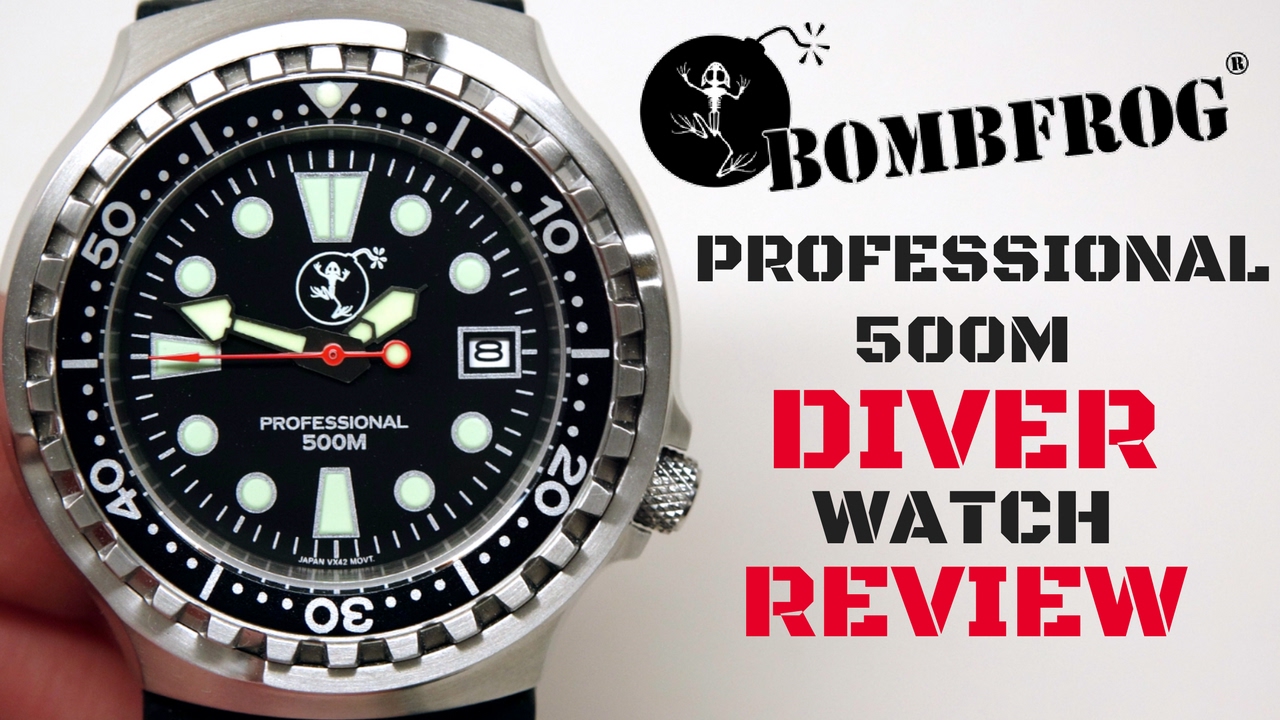 (4K) BOMBFROG DIVER 500 PROFESSIONAL MEN'S WATCH REVIEW MODEL: BF-8160 ...