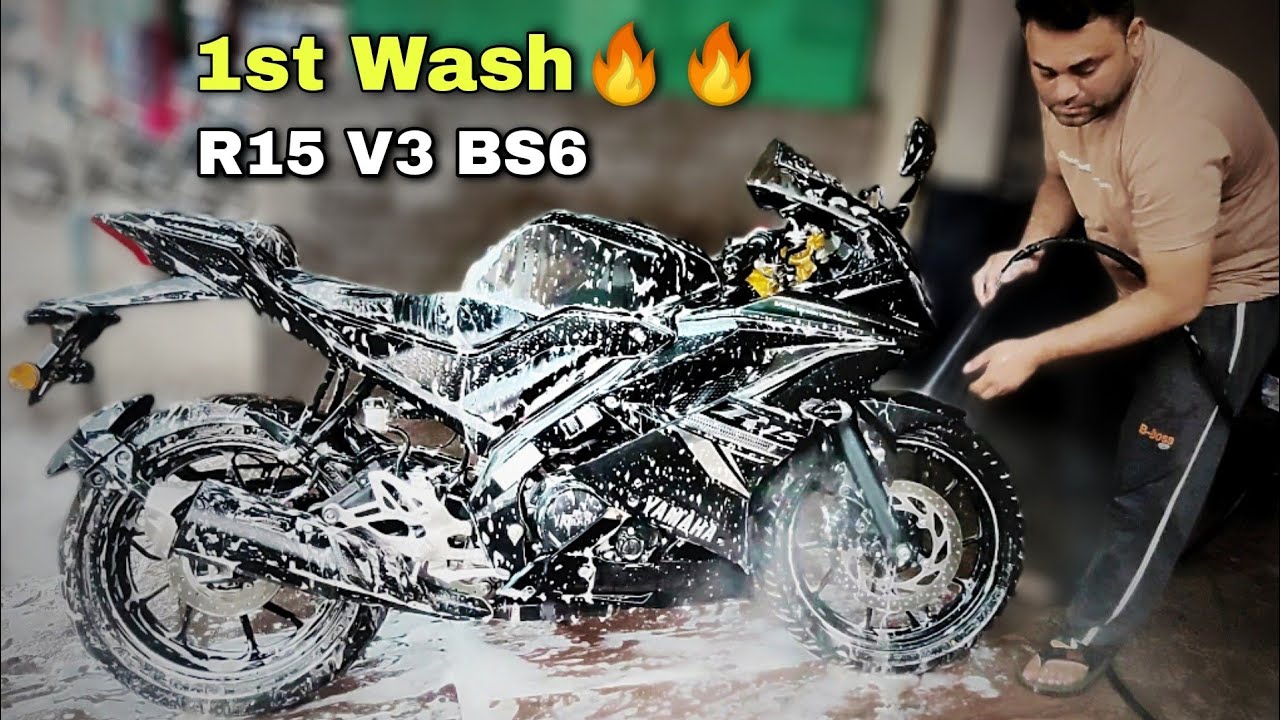 1st Wash Yamaha R15 V3 BS6🔥 || Kya problems aye ??😕🙁 - YouTube