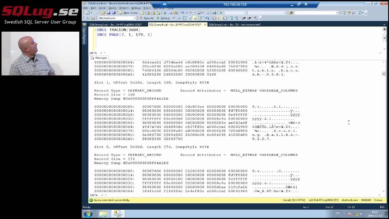 SQLug.se - Mikael Wedham - Databaskorruption - YouTube
