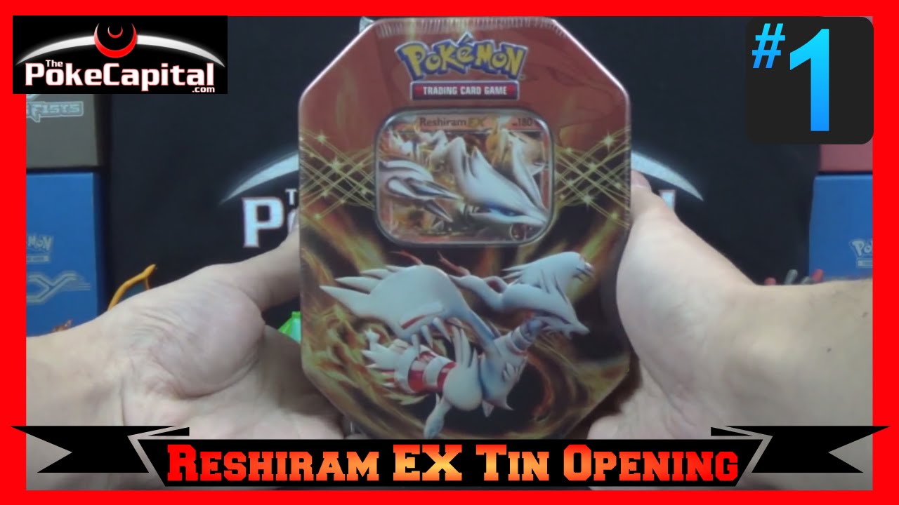 Pokemon Card Reshiram EX Tin Opening with 4 Booster Packs - YouTube