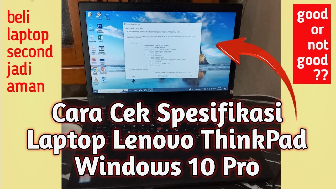Cara Cek Spesifikasi Laptop Lenovo ThinkPad || Windows 10 Pro - YouTube