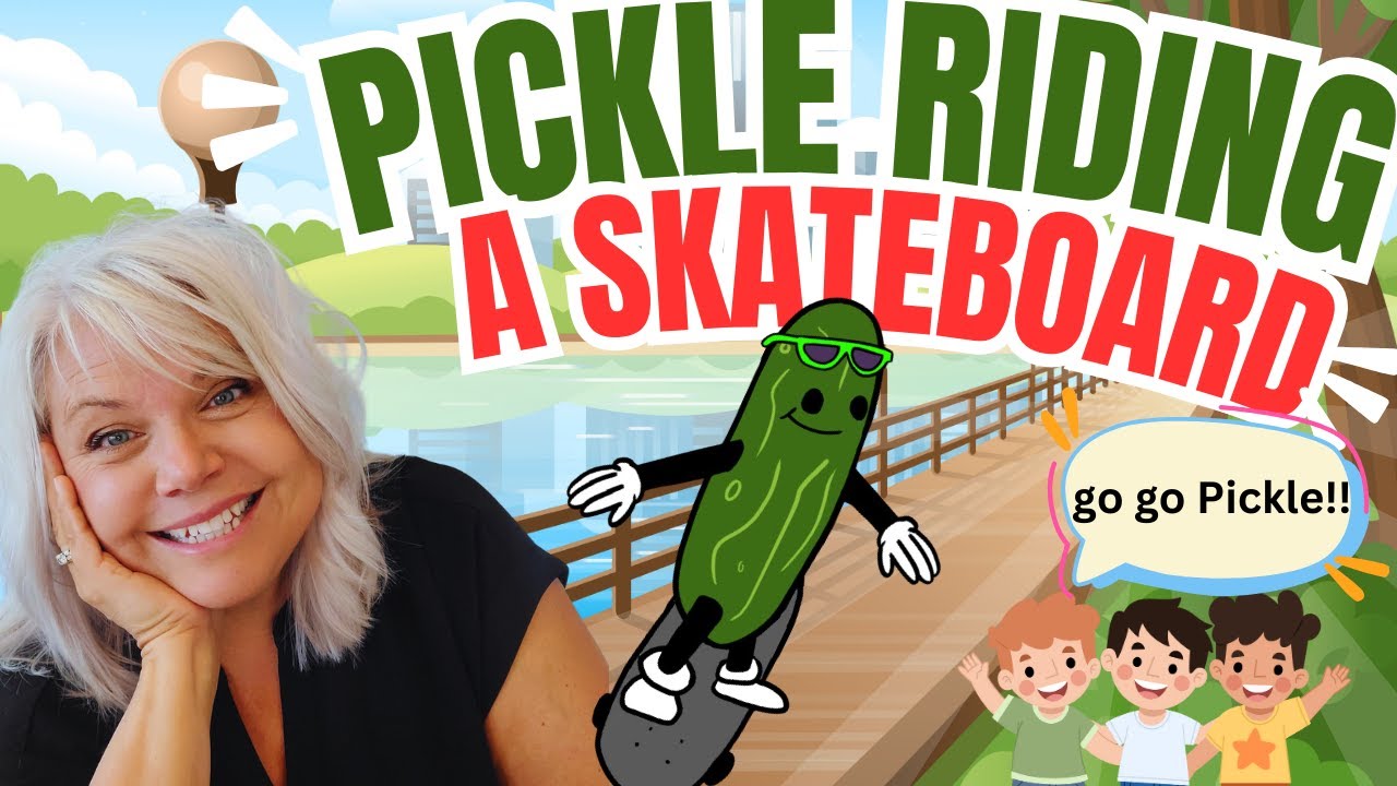 Pickle Riding a Skateboard- Phil the Pickle escapes the pickle platter ...