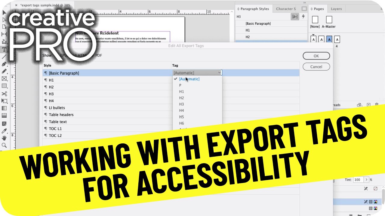 InDesign How-To: Work with Export Tags for Accessibility - YouTube